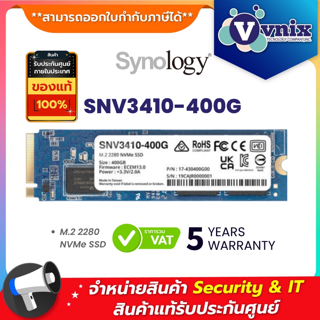 SNV3410-400G Synology M.2 2280 NVMe SSD By Vnix Group | Shopee Thailand
