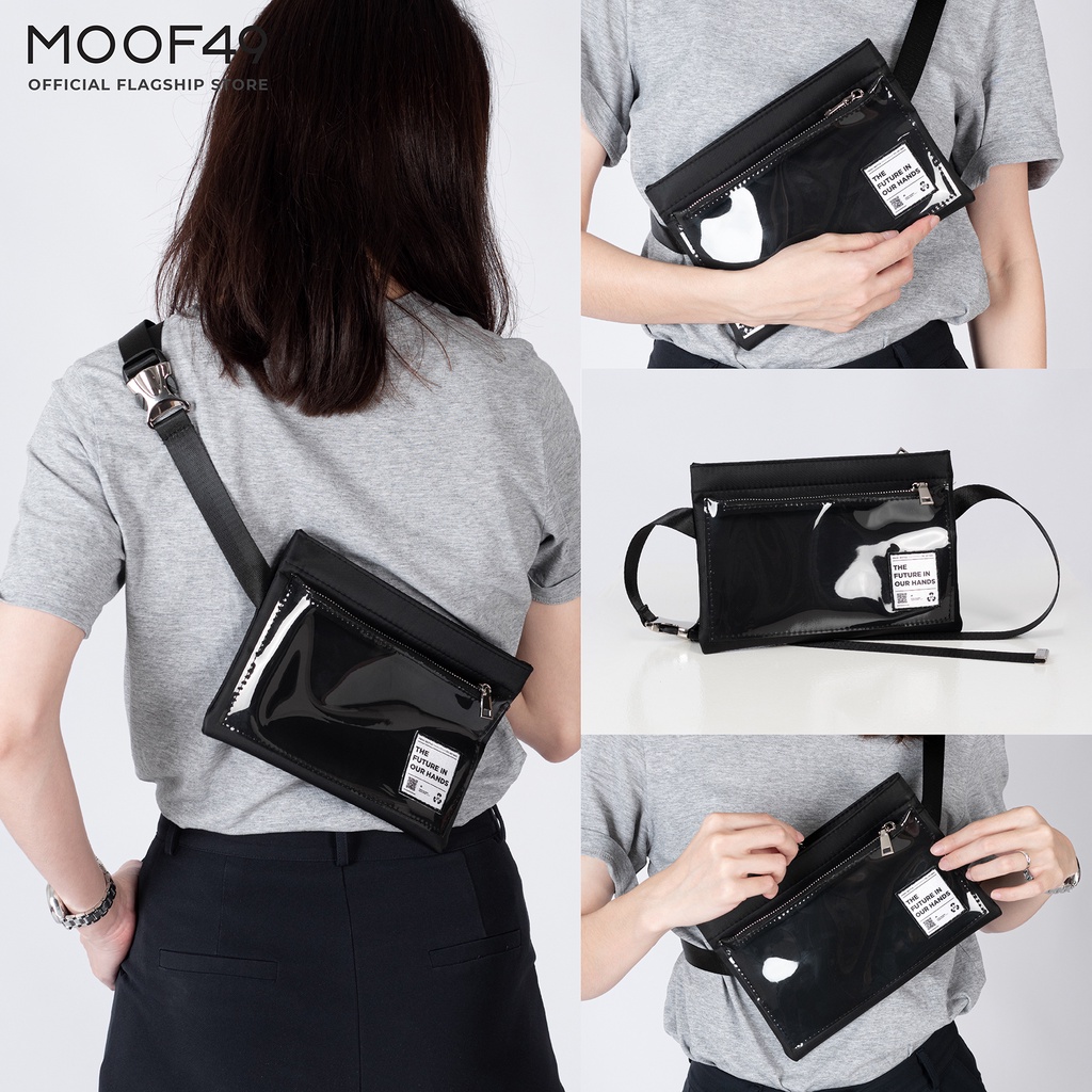 MOOF49 Re-Nylon Waist Bag กระเป๋าผ้าคาดเอว/คาดอกรีไซเคิลไนล่อน ผ้ากันน้ำ สกรีนชื่อได้ (รุ่นใหม่ ...