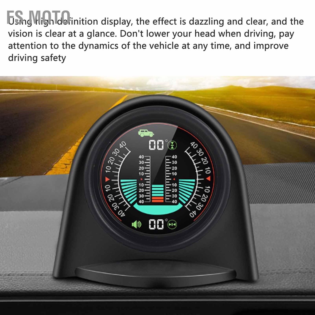 FS Moto Car Digital Inclinometer Level Tilt Gauge HUD Angle Slope Meter ...