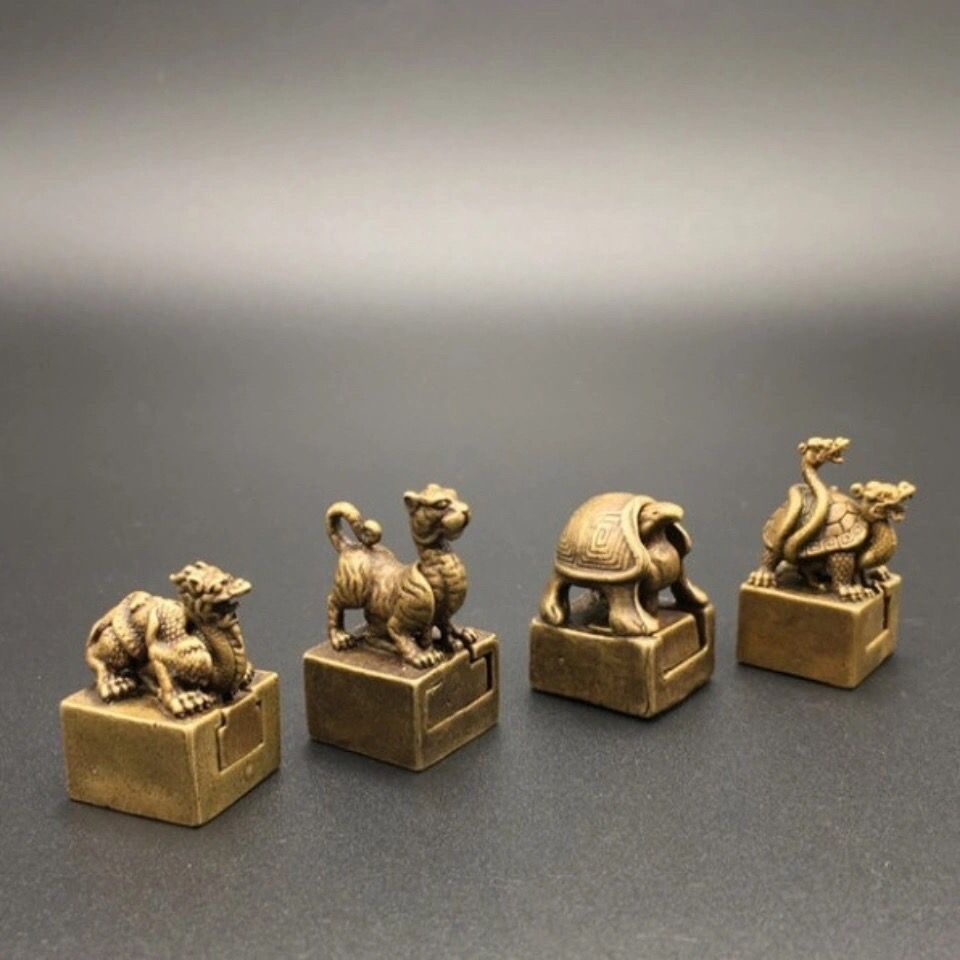 Pulp ทองเหลือง Four Mythical Beasts Qinglong เสือขาว Suzaku Xuanwu ...