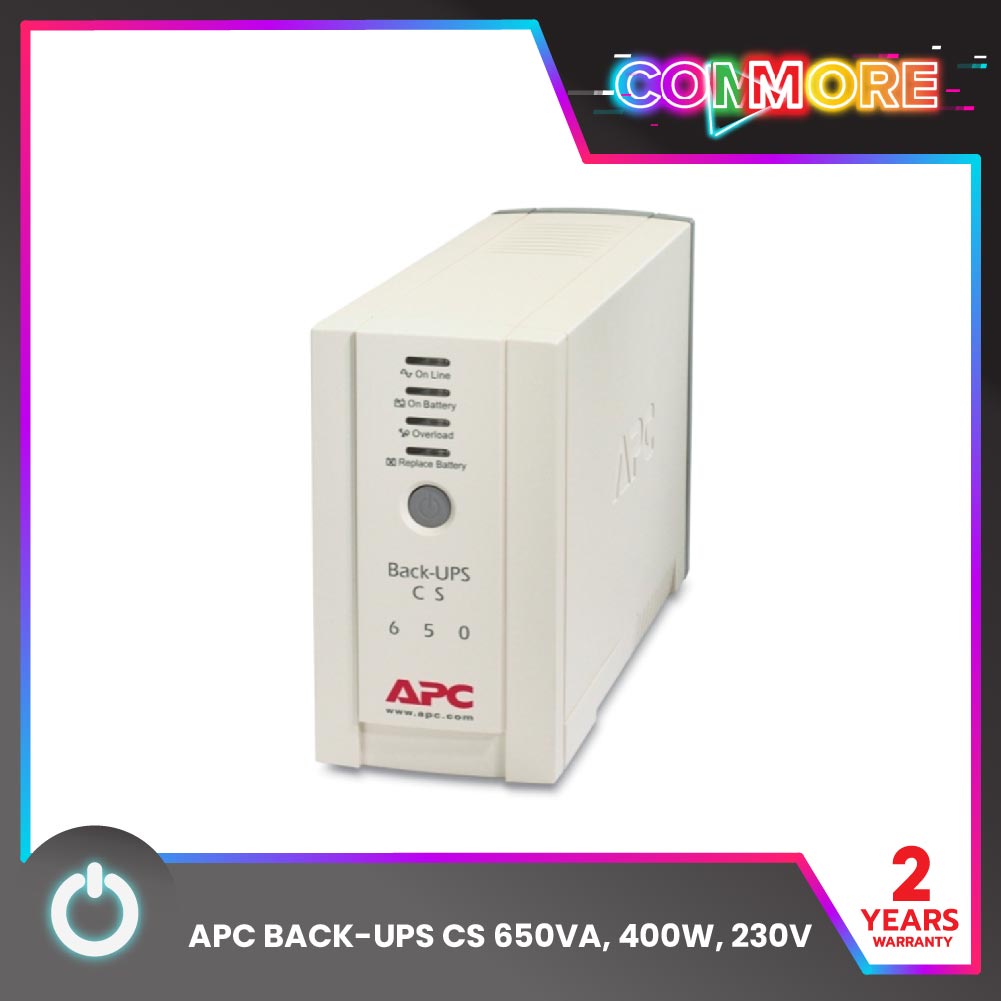 APC BACK-UPS CS 650VA (เครื่องสำรองไฟ) กำลังไฟ 400W, 230V ระบบ Standby ...