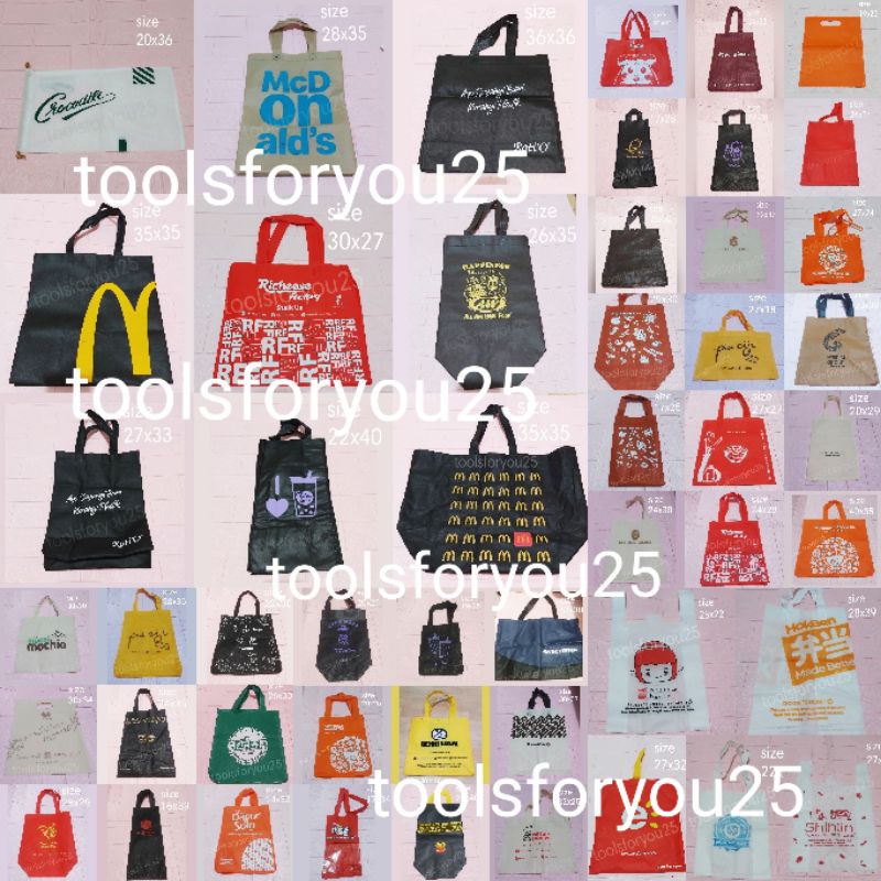 Totebag/spunbond Richeese,Yoshinoya,Hokben,Mcd,RotiO,Chatime,Sun, Koi ...