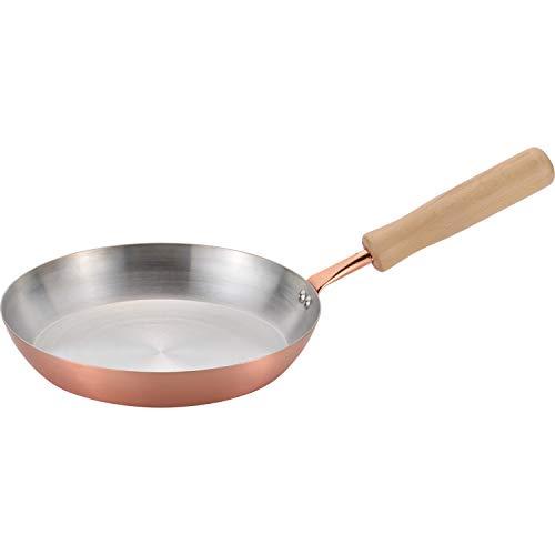 Made in Japan, pure copper frying pan 20cm, wooden handle, for gas fire ...