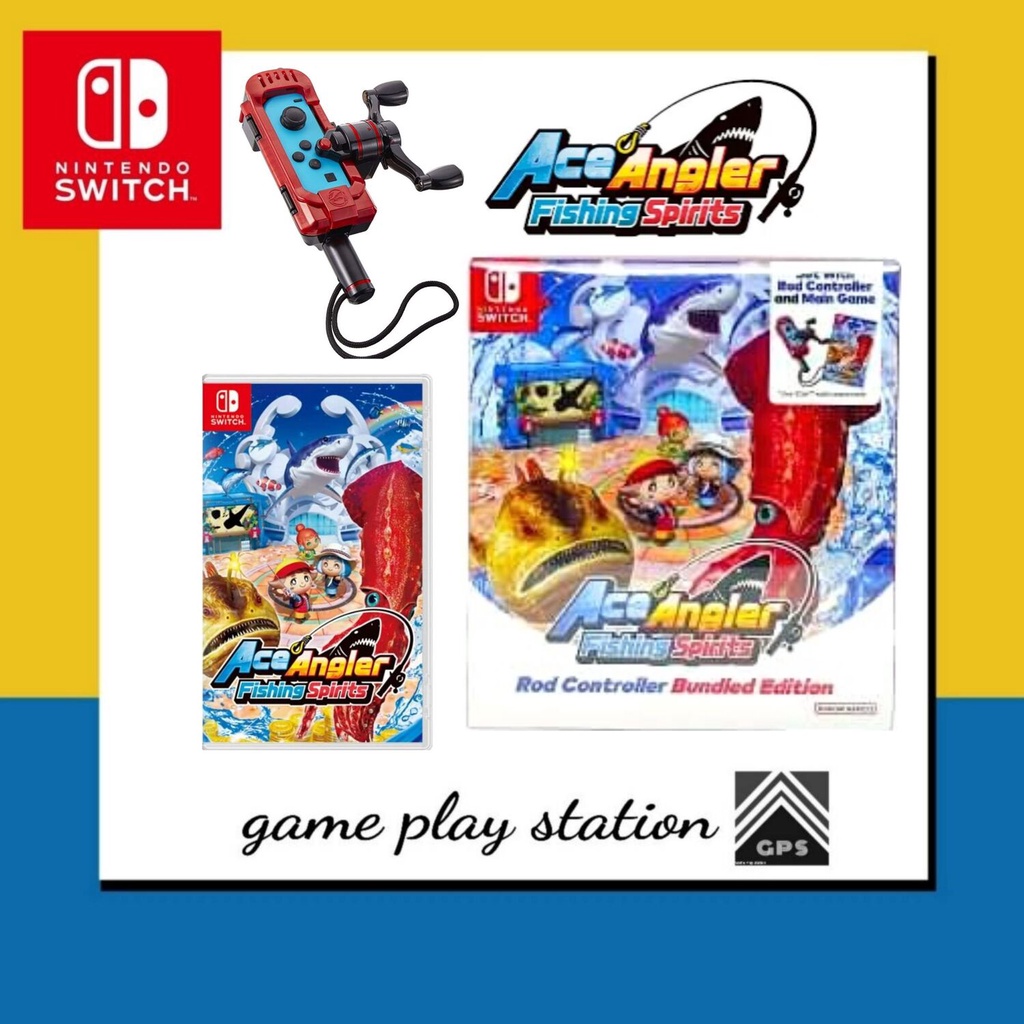 nintendo switch ace angler: fishing spirits - rod bundled edition ...