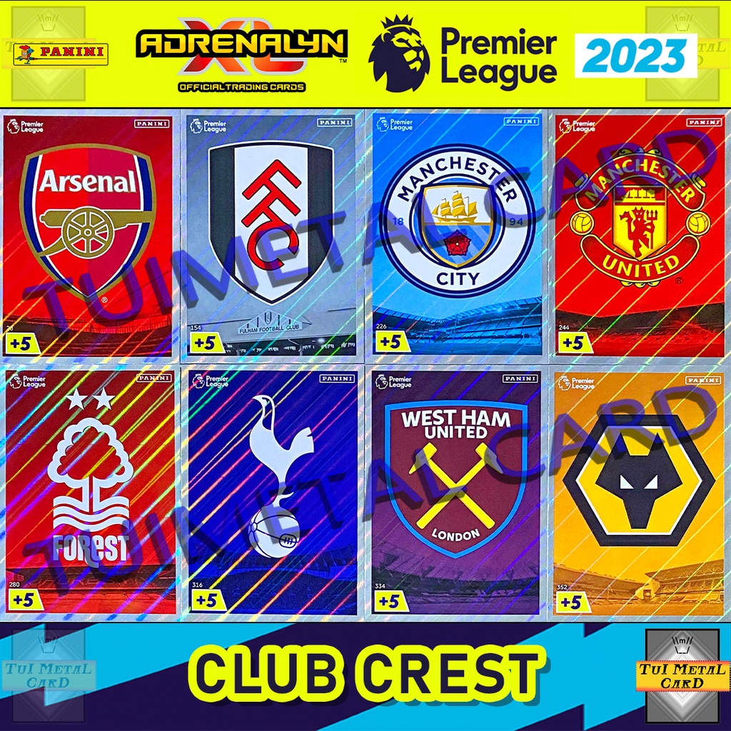 PANINI PREMIER LEAGUE 2023 ADRENALYN XL: CLUB CREST การ์ดสะสมฟุตบอล Football Trading Card ...