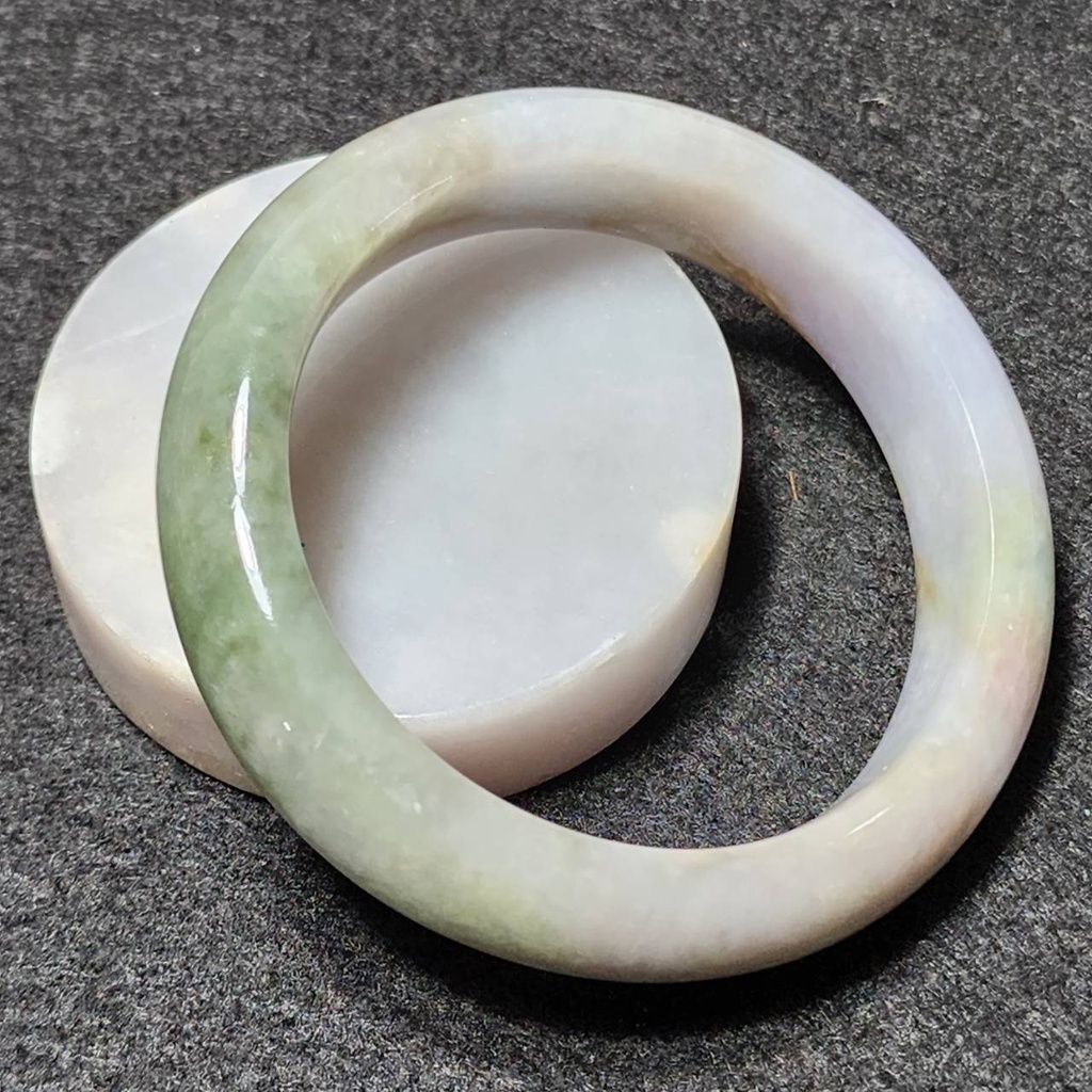(J88) กำไลหยก พม่าแท้ Jadeite Type A 100% ไซส์ 54 mm. หยกสีธรรมชาติ ไม่ ...
