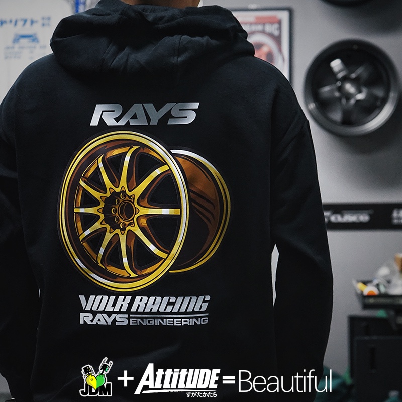 เสื้อกันหนาว มีฮู้ด ลาย ATTITUDE ATTITUDE Japan JDM RAYS Hub CE28N TE37 RE30 | Shopee Thailand