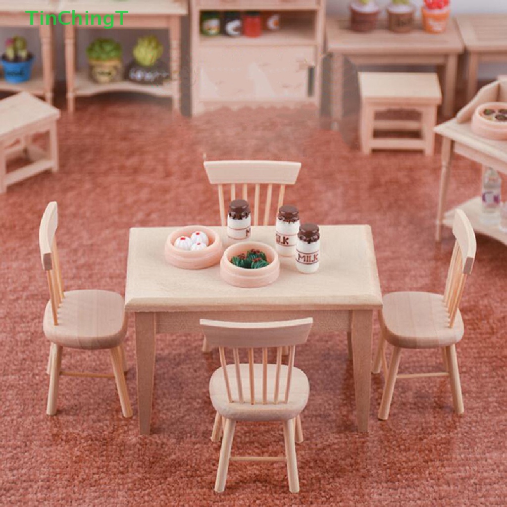 [TinChingT] 1/12 Miniature Dollhouse Furniture Dining Table Chair ...