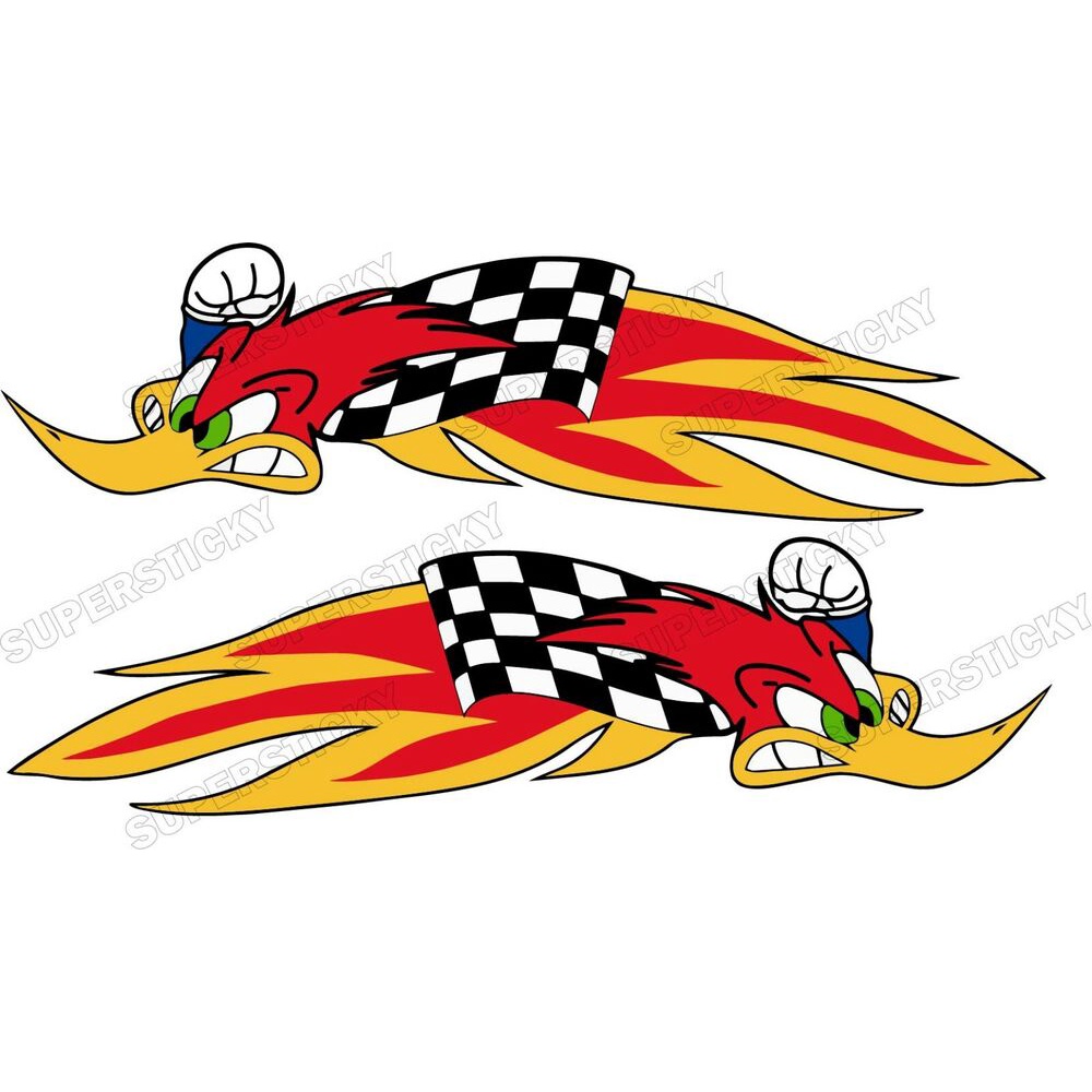 สติกเกอร์ไวนิล ลาย Honda Racing Woody Woodpecker สไตล์วินเทจ สําหรับติด ...