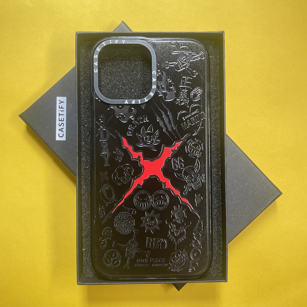 Casetify X ONE PIECE Red X Black Edge Clear Sideband Font Casing Apple ...