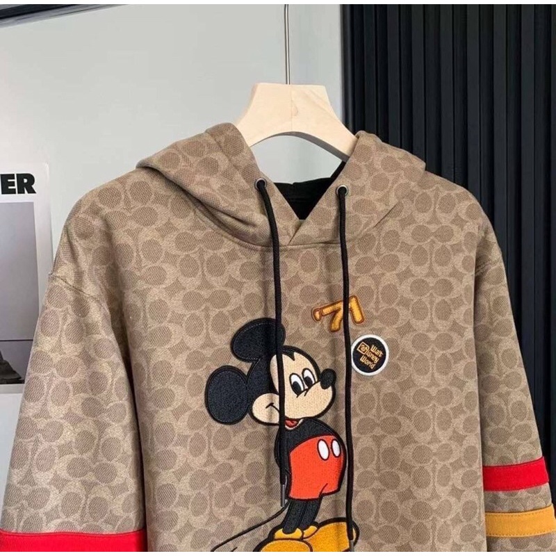 เสื้อมีฮู้ดแขนยาวกันหนาวพิมลาย:COACH:Mickyขนาดอกยืด42 | Shopee Thailand