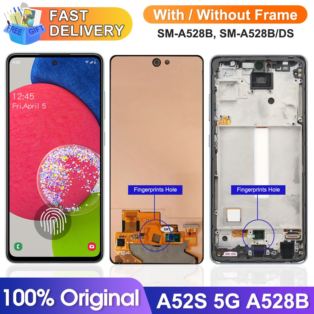 SAMSUNG Super AMOLEDจอแสดงผลสําหรับSamsung Galaxy A52s 5G A528 A528B ...