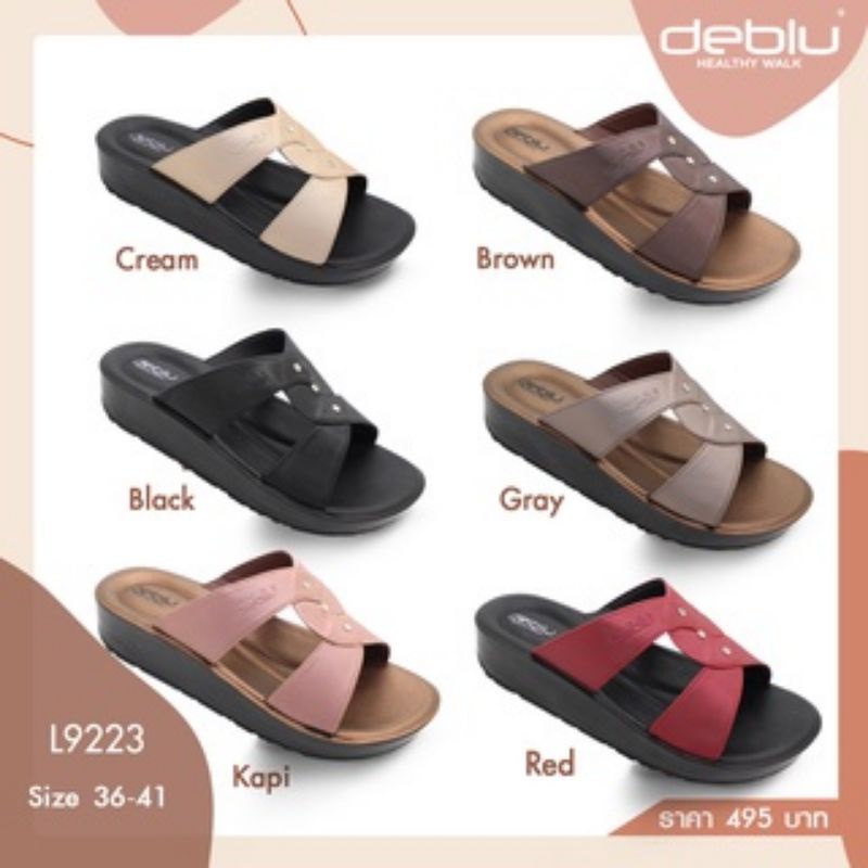 NFshoes ถูกสุด! รองเท้าแตะ เพื่อสุขภาพ หญิง แบบสวม Deblu เดอบลู รุ่น L9223 นุ่มนิ่ม น้ำหนักเบา ...