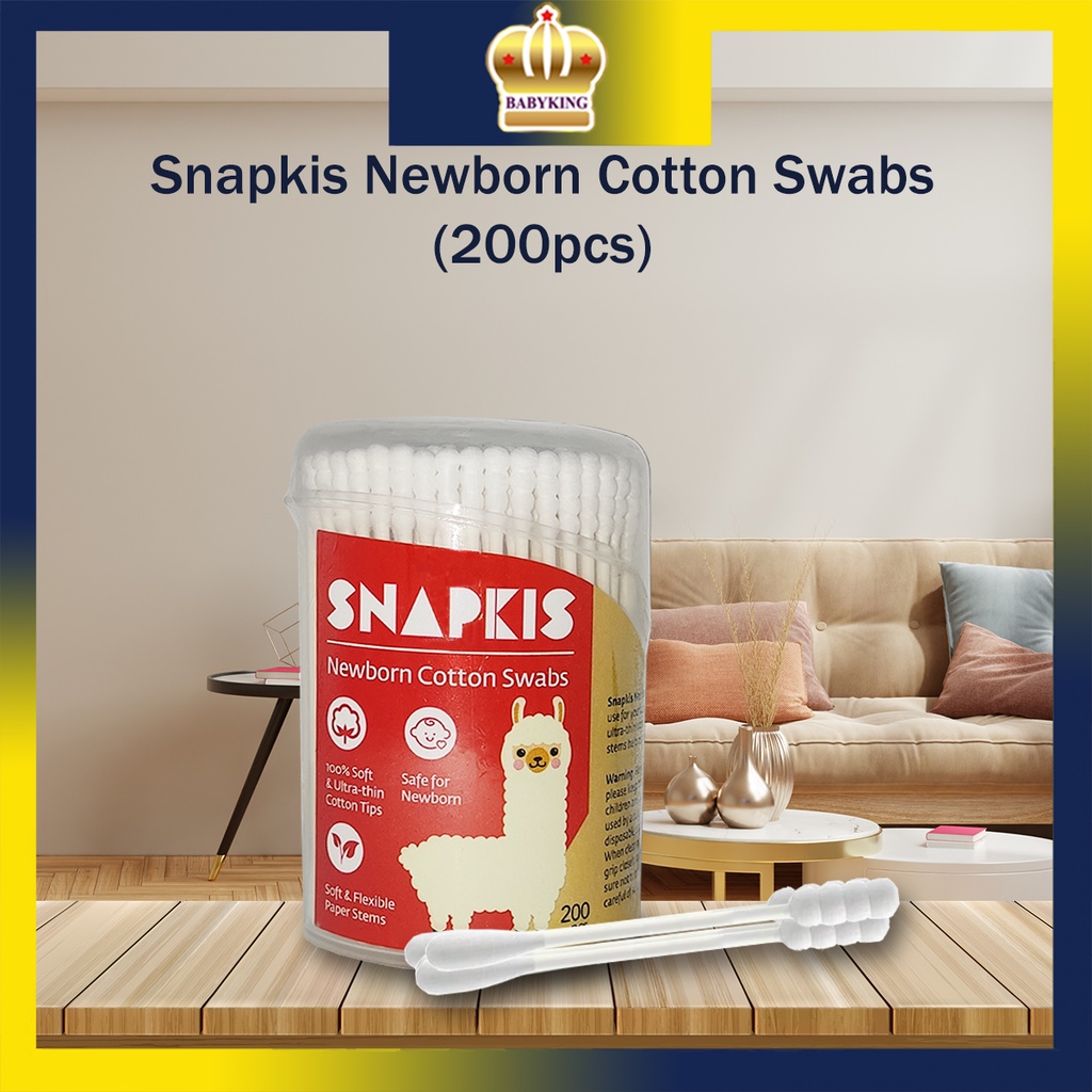 Snapkis สําลีทารกแรกเกิด สําลีก้าน (200 ชิ้น) | Shopee Thailand
