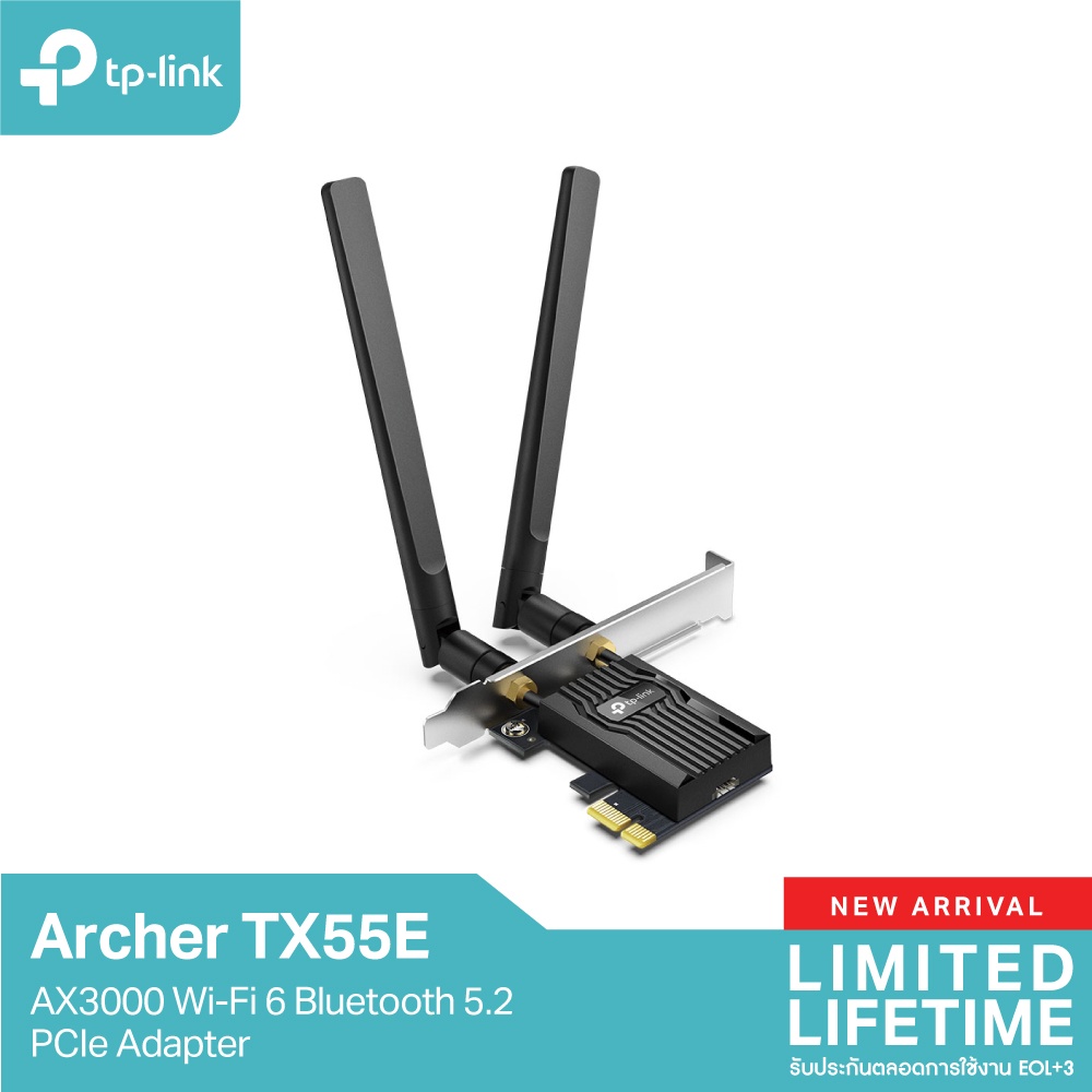 Archer TX55E AX3000 Wi-Fi 6 Bluetooth 5.3 PCIe Adapter การ์ด WiFi 6 ...