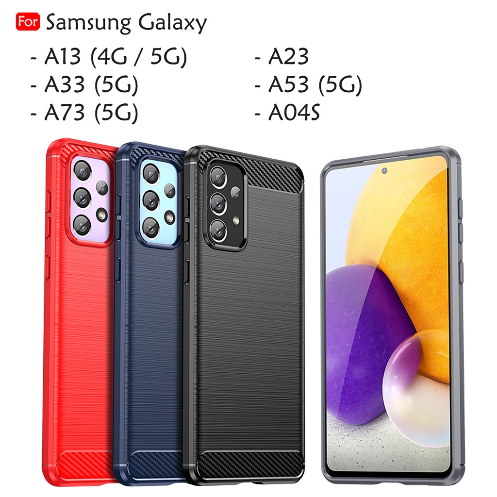Samsung Galaxy A53 A33 A73 A23 A13 4G 5G A04S เคสด้านหลังแปรงTPUซิลิโคน ...