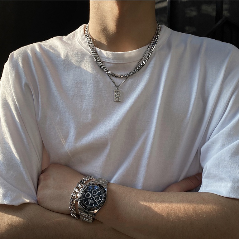 Love2Self X080 สแตนเลส Non Tarnish สร้อยคอ Double Layered Protrait จี้ ...