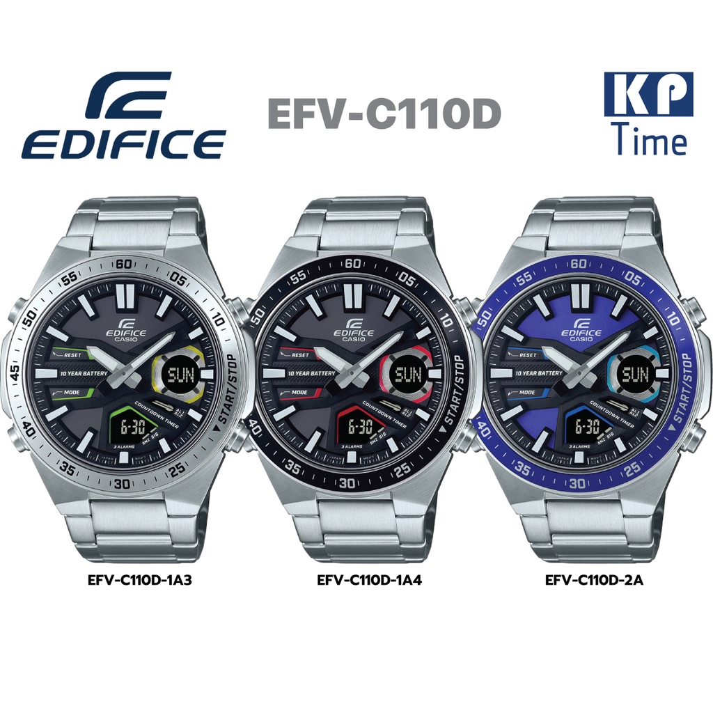 Casio Edifice แบตเตอรี่ 10 ปี นาฬิกาข้อมือผู้ชาย รุ่น EFV-C110D ของแท้ ...
