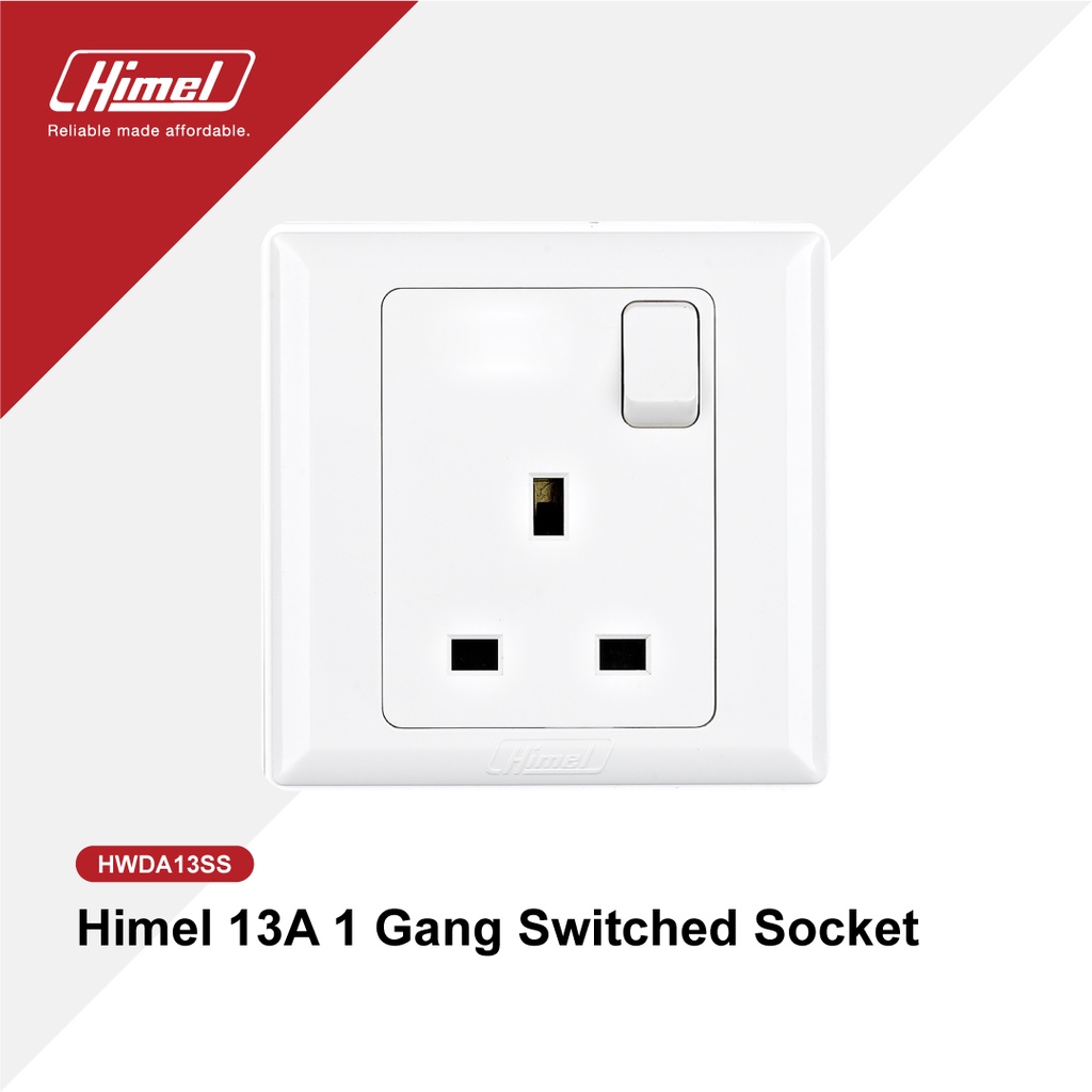 Himel 13 A 1 Gang Switched Socket HWDA13SS | Shopee Thailand