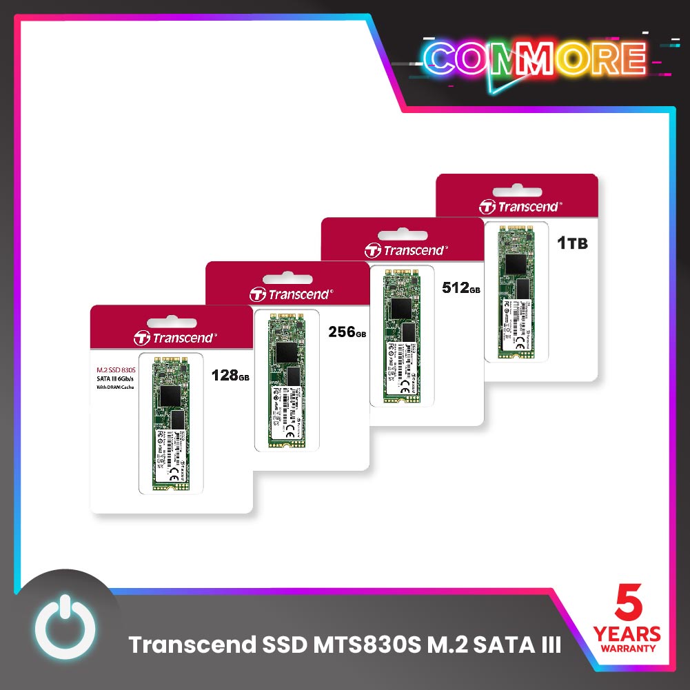 Transcend SSD MTS830S M.2 SATA III (เอสเอสดี) ความจุ 128GB-1TB 3D NAND flash chips เพิ่ม ...