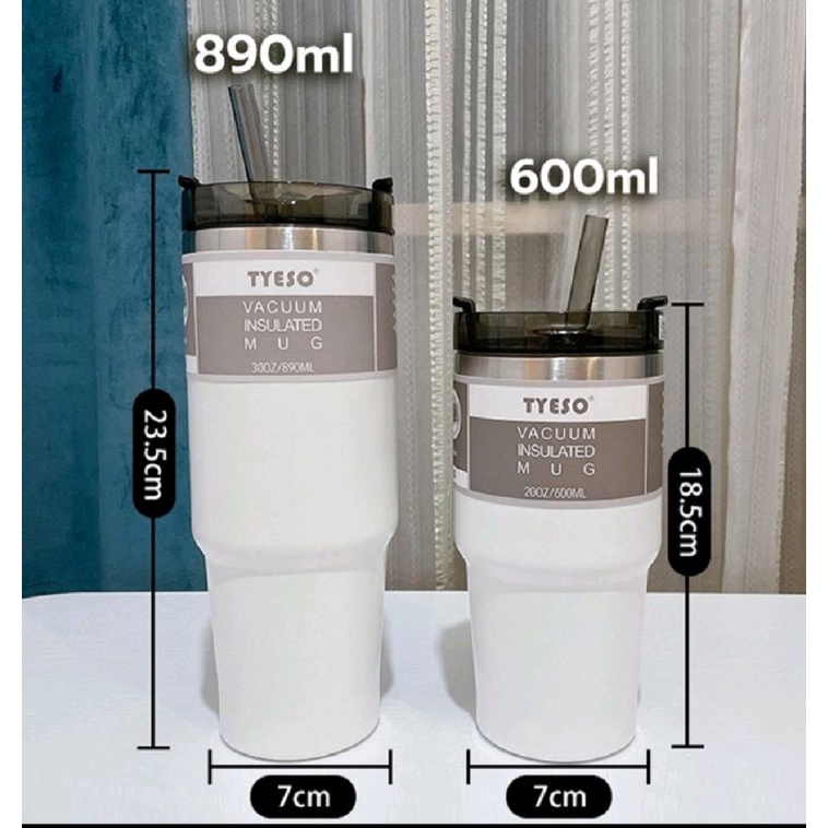 แก้TYESO แก้วน้ำเก็บความเย็นและหร้อนขนาด30oz_890mlสแตนเลสแท้กระติกน้ำสแตนเลสเก็บความเย็นและหร้อน ...