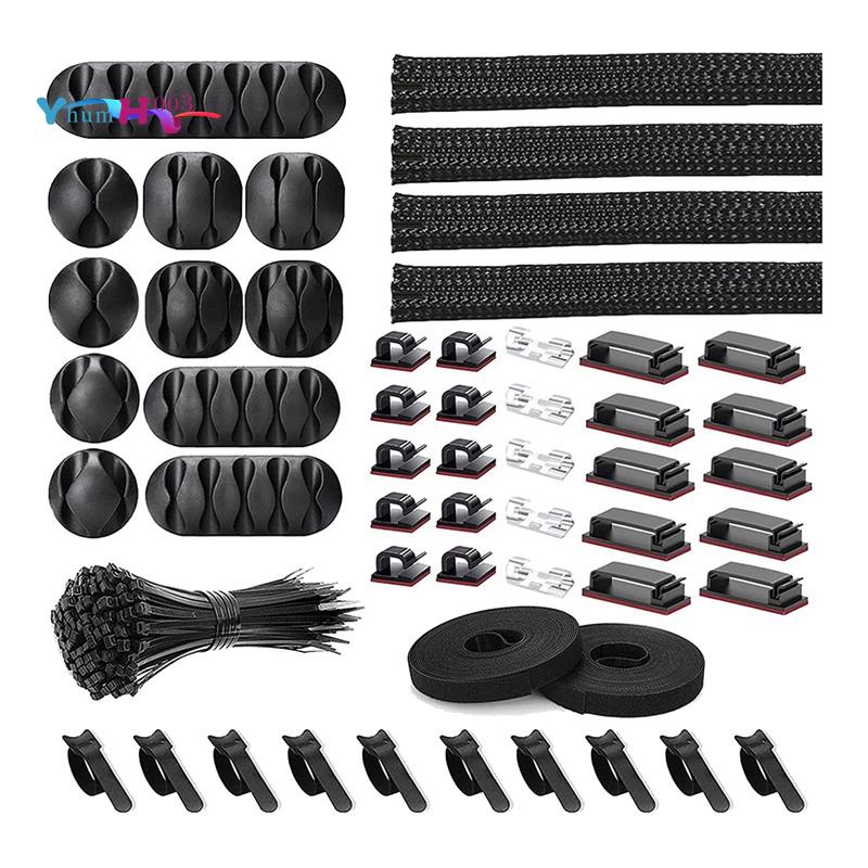 152 Pcs Cable Management Cord Organizer Kit, Include Self Adhesive ...