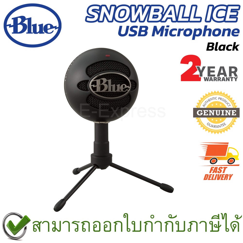 BLUE Snowball Ice USB Microphone (Black) ไมโครโฟน แบบขาตั้ง สีดำ ของแท้ ...