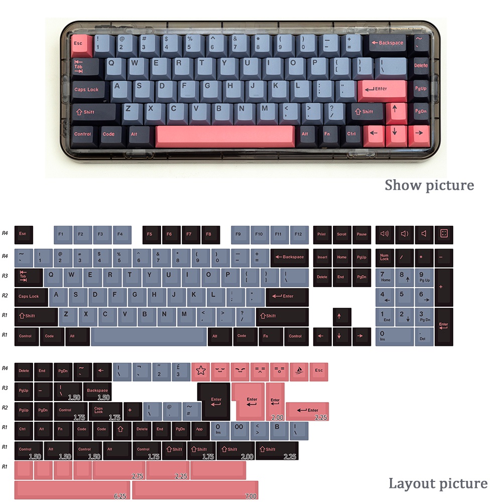 173keys Rome keycaps/Double shot/Cherry profile/PBT material mechanical ...