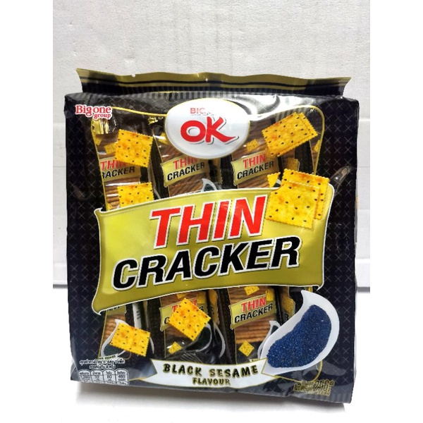 OK THIN CRACKER ขนมปังกรอบแบบแผ่นสี่เหลี่ยม รสชีส รสสาหร่าย และรสงาดำ ...