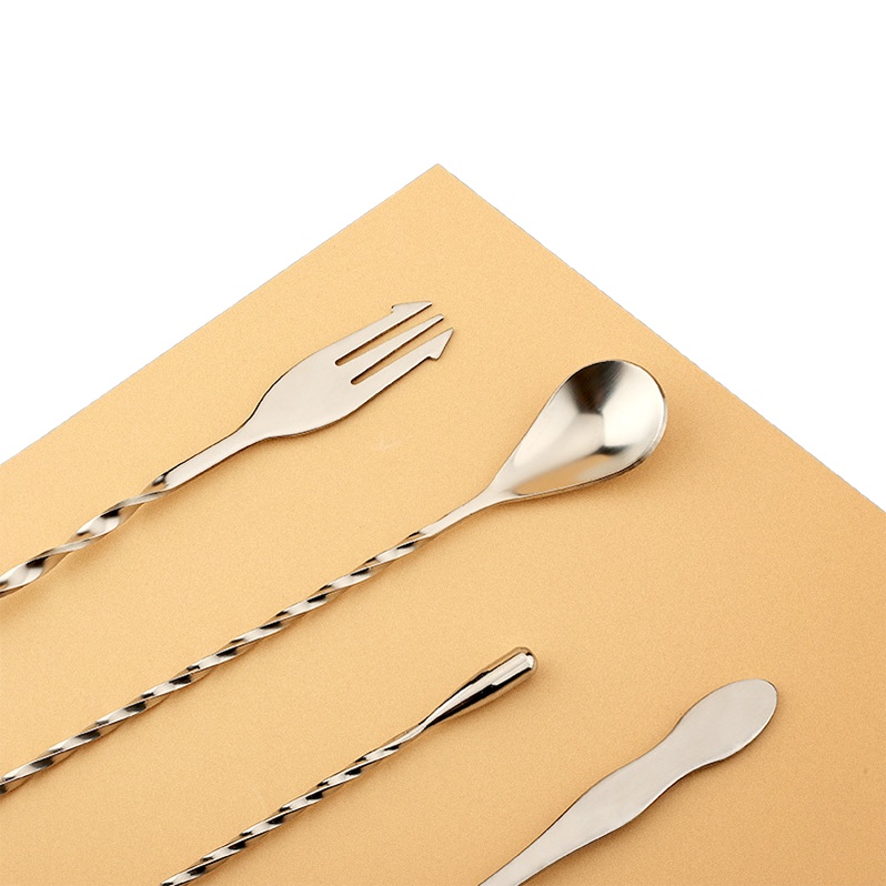 TIMECAFE ช้อนด้ามยาว ช้อนค็อกเทล ช้อนคนด้ามยาว 26/32cm ปลายส้อม ช้อนบาร์ สแตนเลส304 ช้อนน้ำหวาน ...