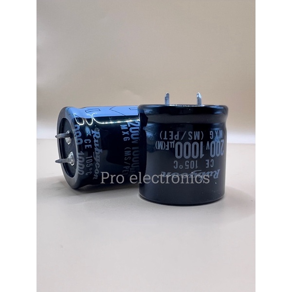 คาปาซิเตอร์ 1000UF 200V 105C NIPPON SIZE 28X30MM. สีดำ ขาเขี้ยว | Shopee Thailand