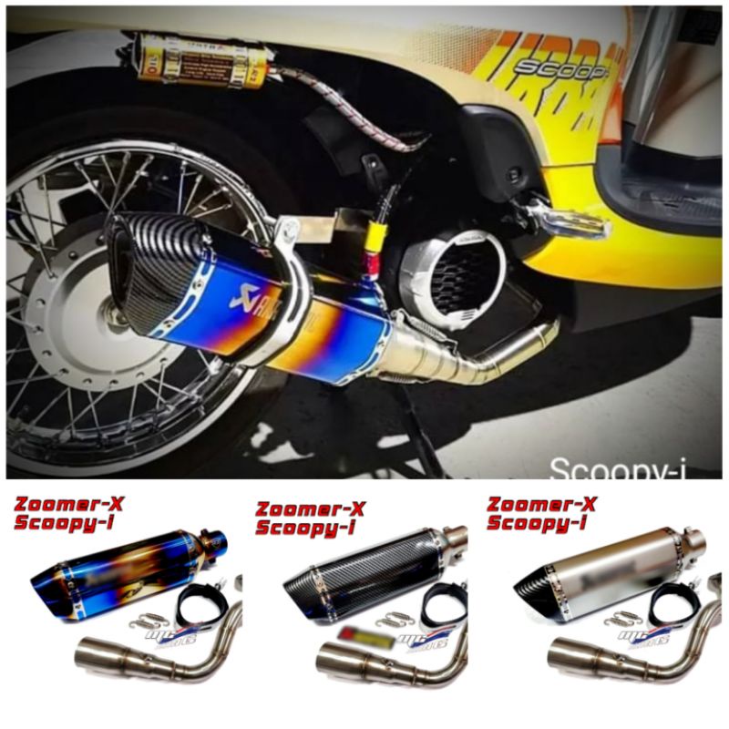 ท่อHonda Zooner-X, Scoopy-I ปลายท่อ14นิ้วพร้อมคอท่อสแตนเลสแท้ | Shopee ...