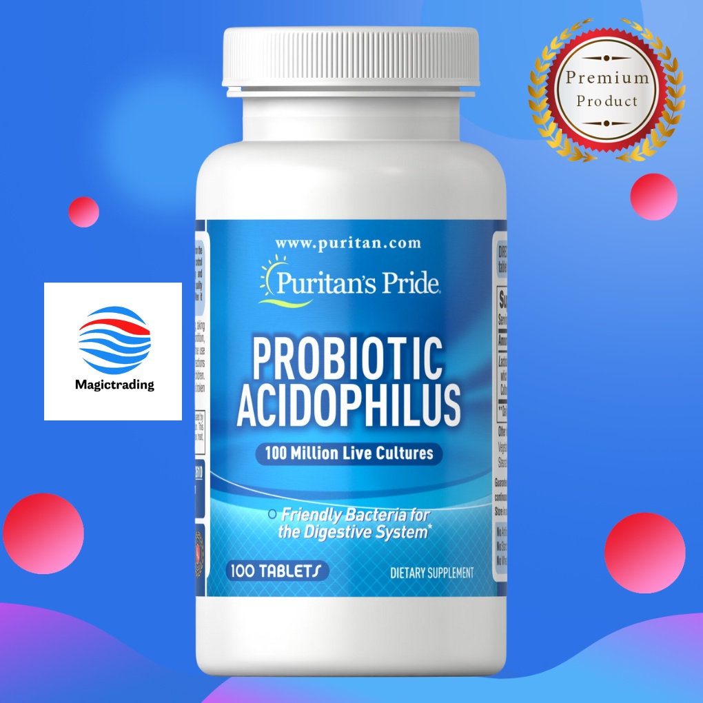 Puritan's Pride Probiotic Acidophilus 100 million / 100 Caplets | Shopee Thailand