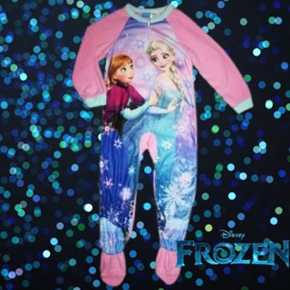 ชุดหมี รอมเปอร์ Disney Frozen Girls Purple Footed Blanket Sleeper ...