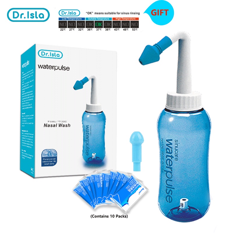 Dr.Isla ขวดล้างจมูก + เกลือ * 10 ซอง 300ml/330ml ที่ล้างจมูก เกลือล้าง ...