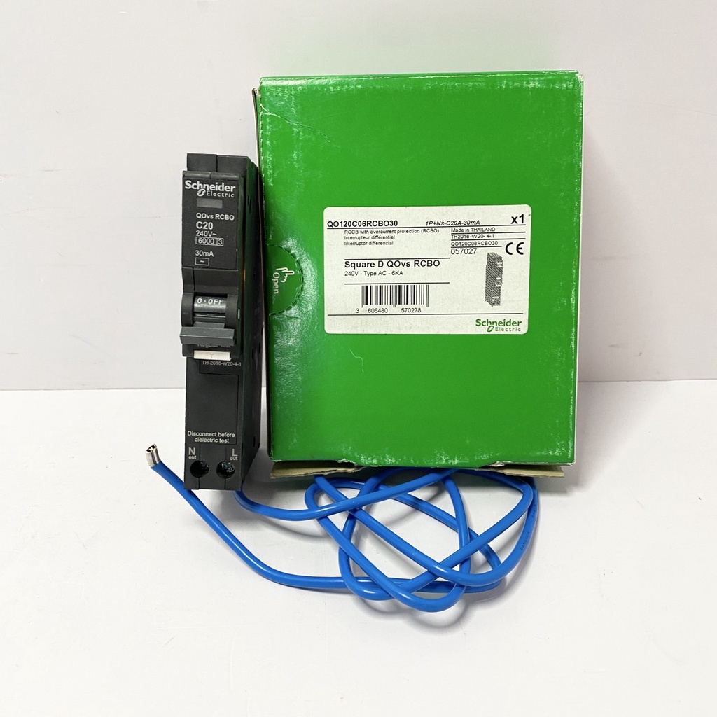 Schneider ชไนเดอร์ Electric Square D QOvs RCBO 2P 20A 20แอมป์ ลูกเซอร์ ...