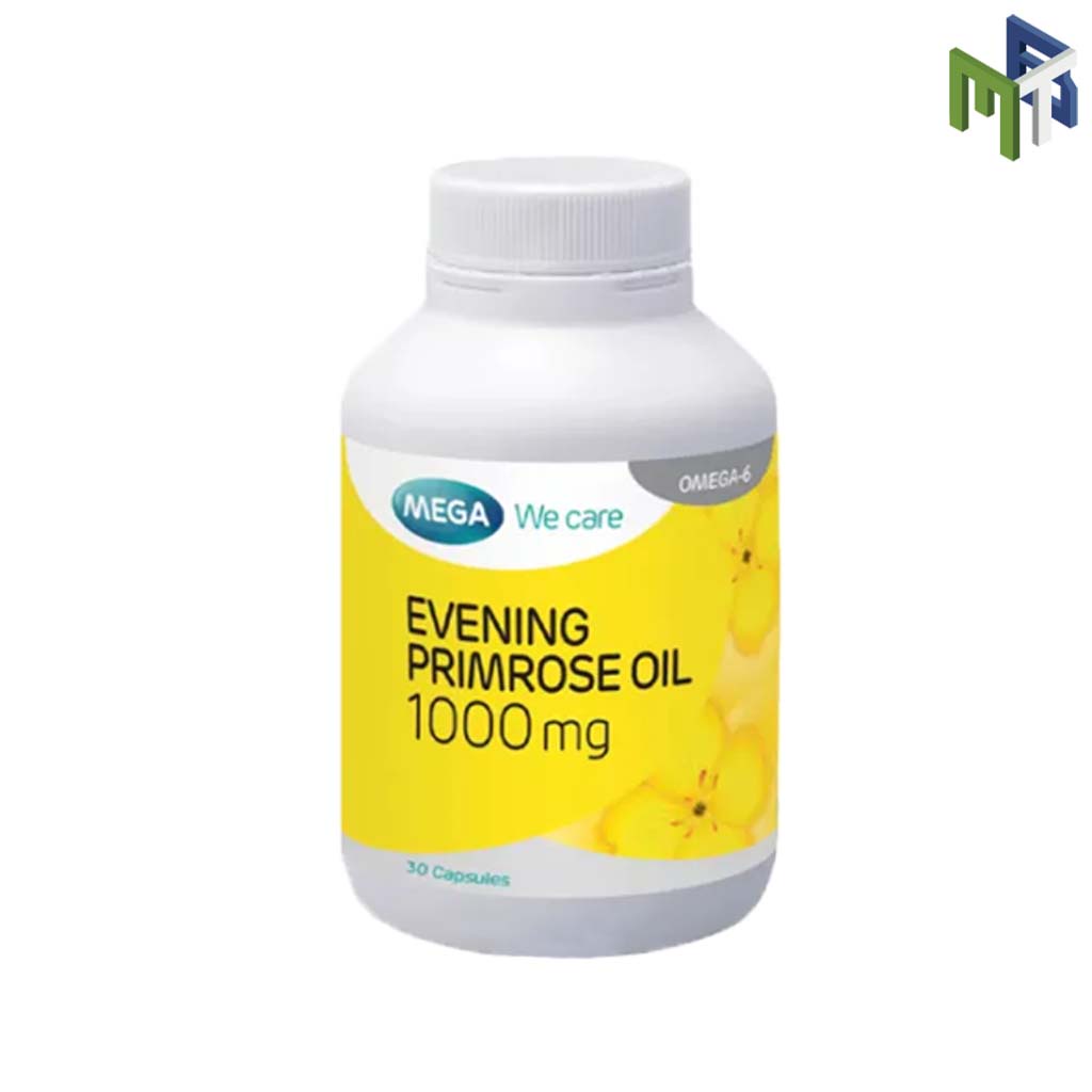 Mega We Care Evening Primrose Oil 1000mg.บำรุงผิวชุ่มชื้น อีฟนิ่งพริม ...