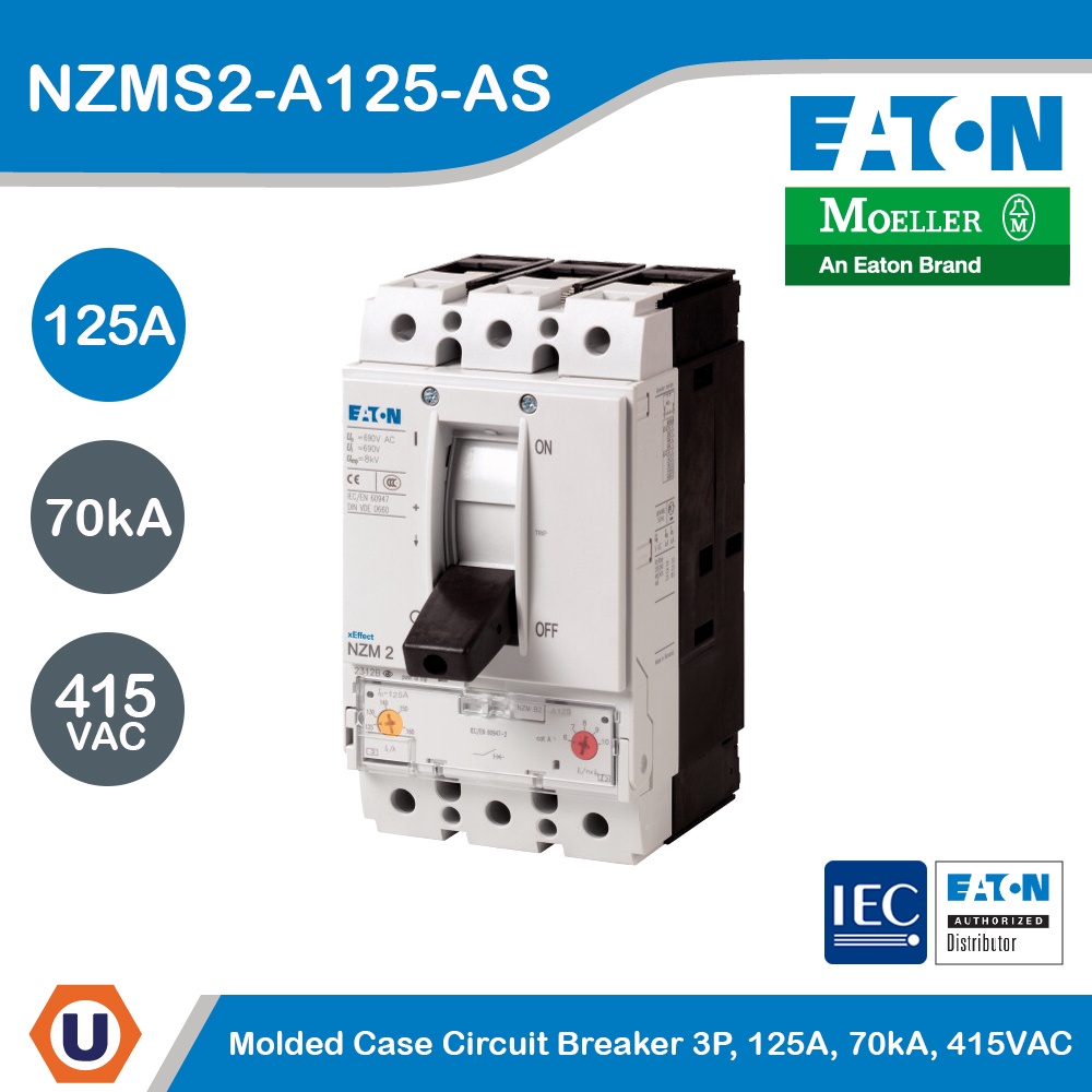 EATON Molded Case Circuit-Breaker (MCCB) 3P, 125A, 70kA ที่ 415VAC รหัส ...