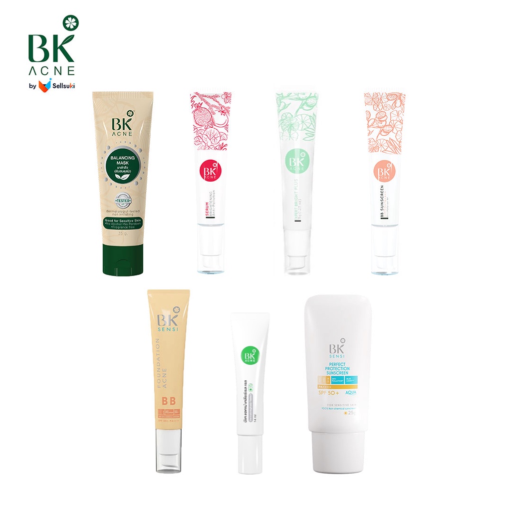 ( 1 หลอด ) Bk acne แบบหลอด ACNE MASK BK Acne Expert Bright BK Acne ...