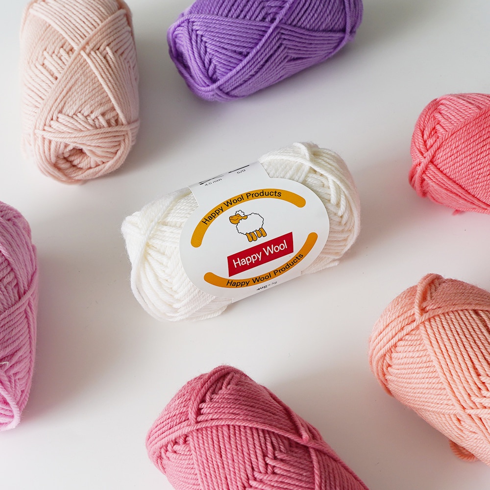 [HAPPY Wool] 40g_2.5mm 100% Super Fine Wool Yarn สําหรับผู้เริ่มต้นสี No.801~847 | Shopee Thailand
