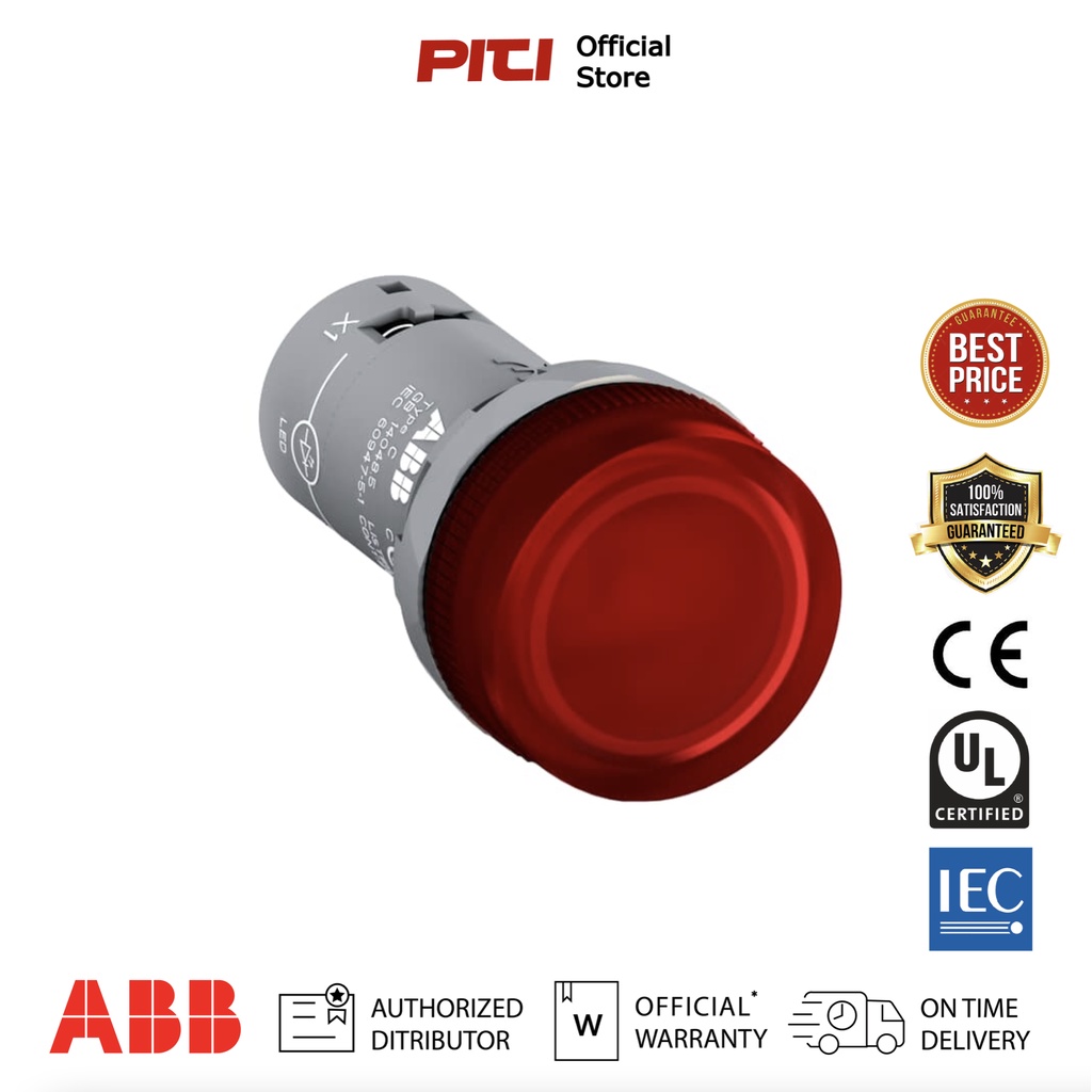 ABB CL2-523R 223VAC/DC Pilot Light ไพล็อทแลมป์ สีแดง Compact range ...
