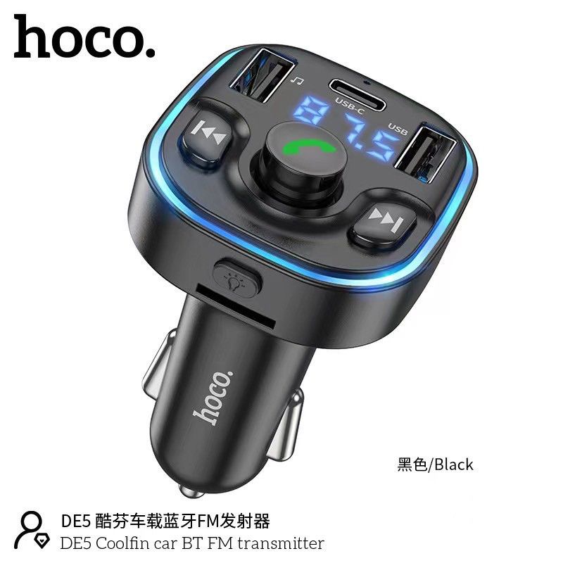 Hoco DE5 Car Bluetooth FM Transmitter บลูทูธในรถยนต์พร้อมหัวชาร์จ ...