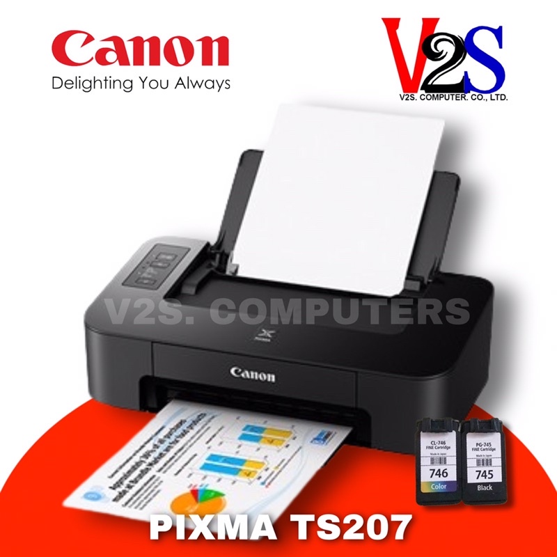 Canon Pixma TS207 Printer (ปริ้นเตอร์) ปริ้นเตอร์อิ้งเจท หมึกพร้อมใช้ 1 ...