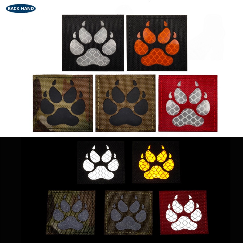 Cross-border Outdoor K9 Dog Paw Velcro สติกเกอร์แพคเกจสแควร์สัตว์เลี้ยง ...