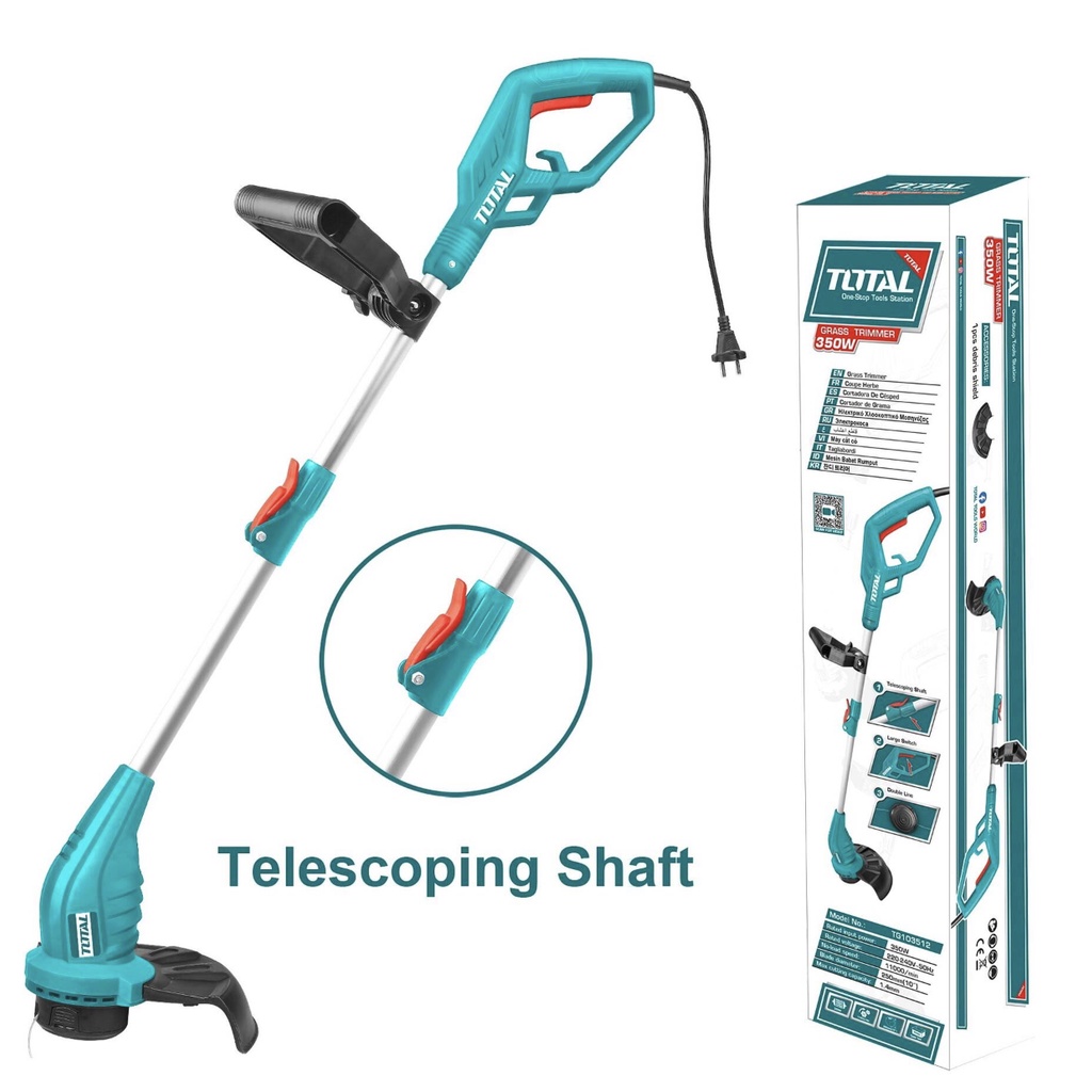 TOTAL TG103512 เครื่องตัดหญ้า สายเอ็น 350 วัตต์ (ปรับระดับได้) | Shopee ...