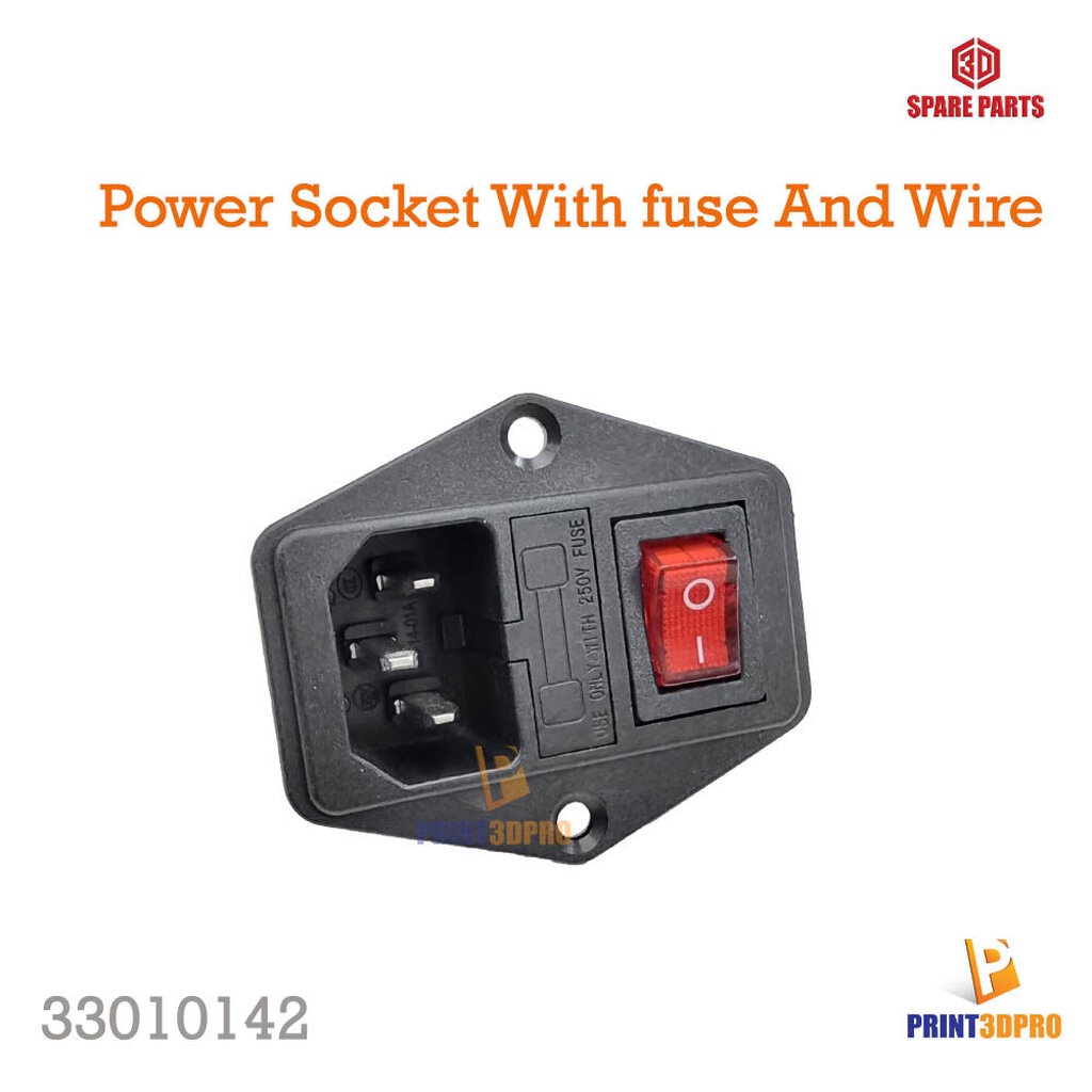 3D Printer Part power socket with fuse and wire อะไหล่อุปกรณ์สวิตซ์ไฟ ...