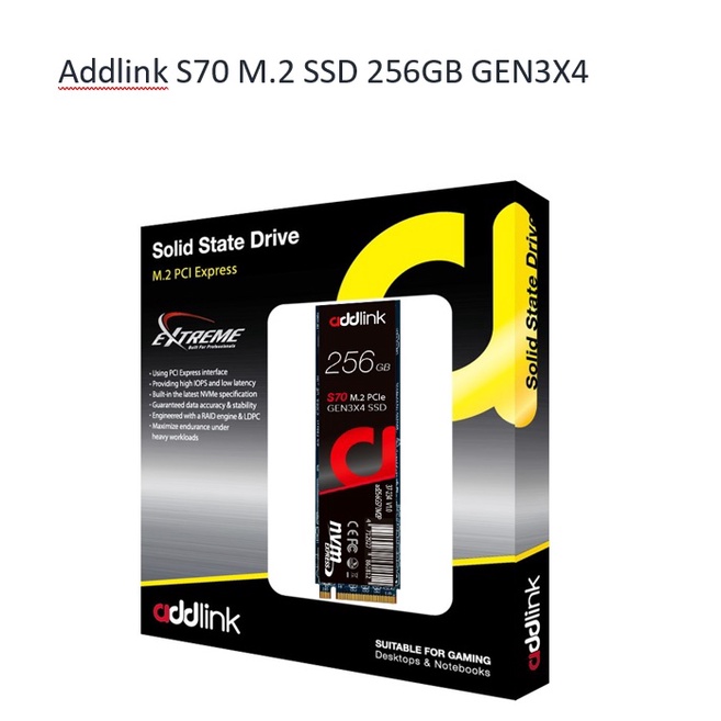 SSD ADDLINK S70 256GB M.2 PCIe GEN3X4 NVMe (รับประกัน5ปี) | Shopee Thailand
