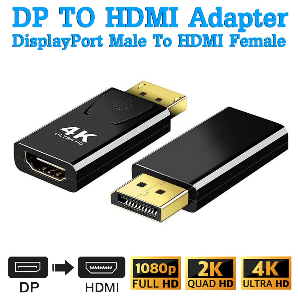 DP to HDM I Adapter Displayport Male To HDMI Female Convert 1080P 2K 4K ...