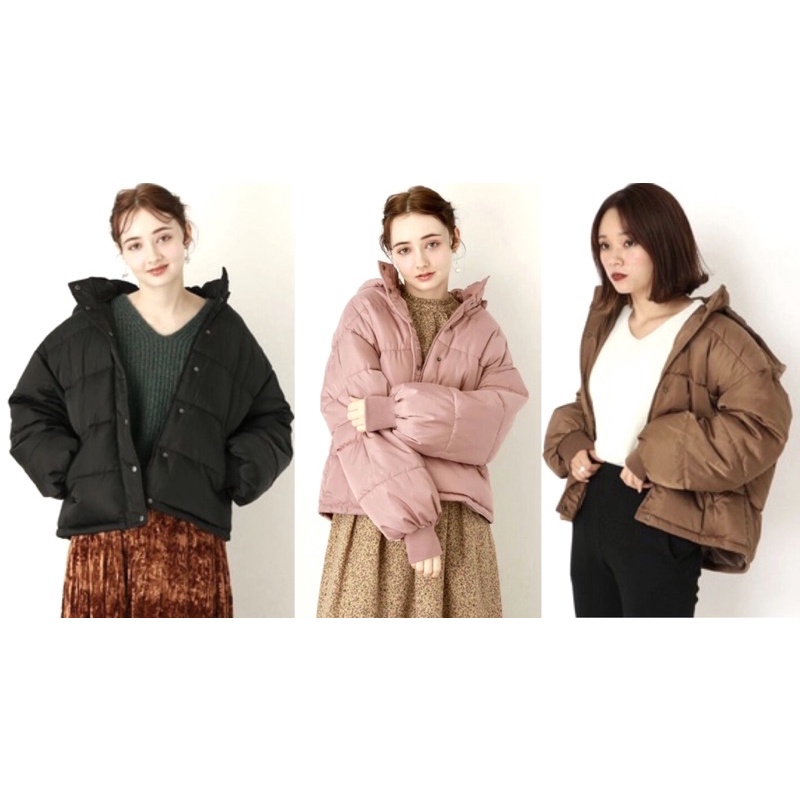 EARTH MUSIC & ECOLOGY Puffy Jacket With Hood | Shopee Thailand