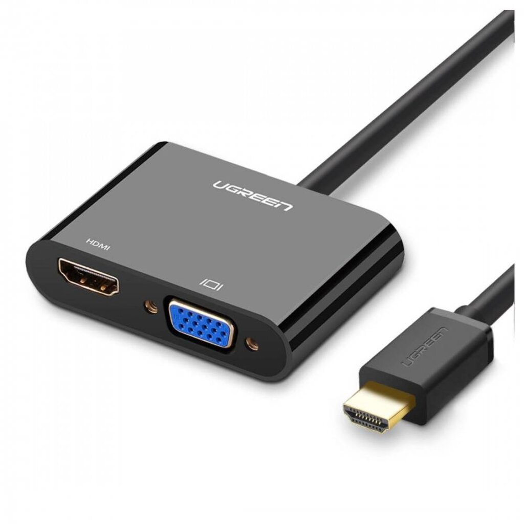 UGREEN 40744 HDMI to VGA+HDMI Converter, 3.5mm Audio Output, Resolution ...